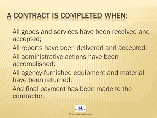 Purpose of Contract CloseOuts - Overview Landscape | PPT