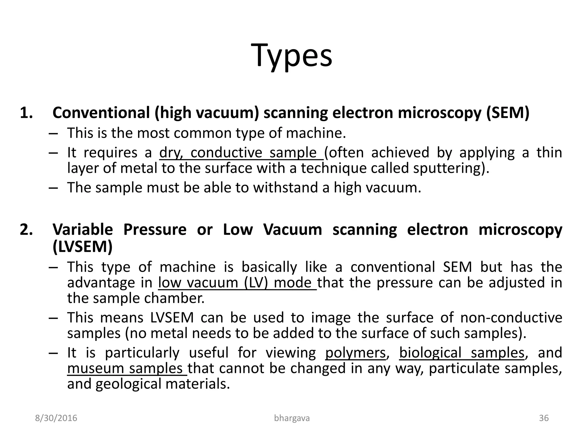 Scanning Electron Microscopy (SEM) lecture | PPTX