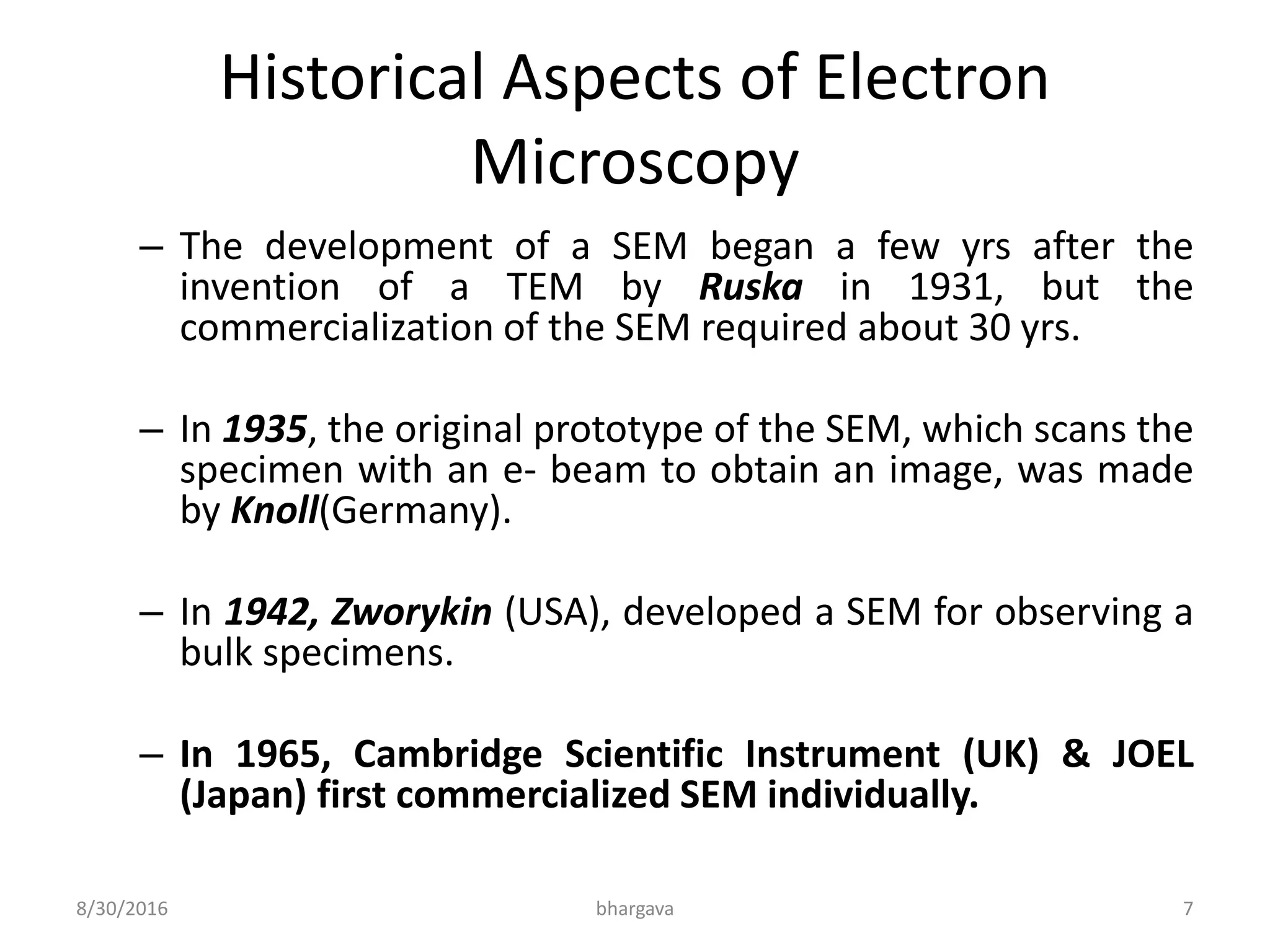 Scanning Electron Microscopy Sem Lecture Pptx Chemistry Science