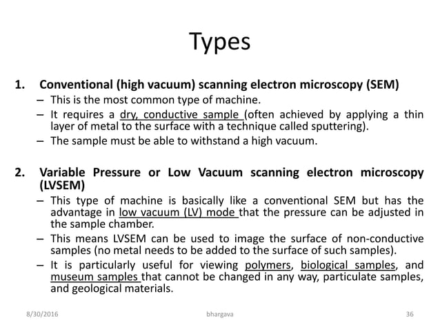 Scanning Electron Microscopy (SEM) lecture | PPTX | Chemistry | Science