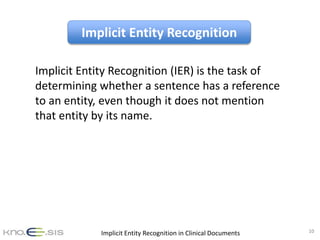 Implicit Entity Recognition in Clinical Documents | PPTX