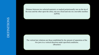 Vertical jaw relation in complete denture | PPTX