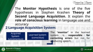 Monitor hypothesis by presentation of the group | PPTX