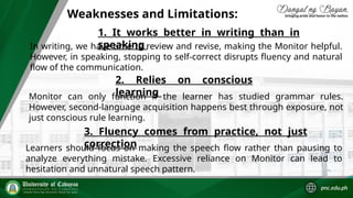 Monitor hypothesis by presentation of the group | PPTX