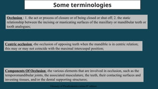 Fundamentals of occlusion Fixed partidal denture | PPTX