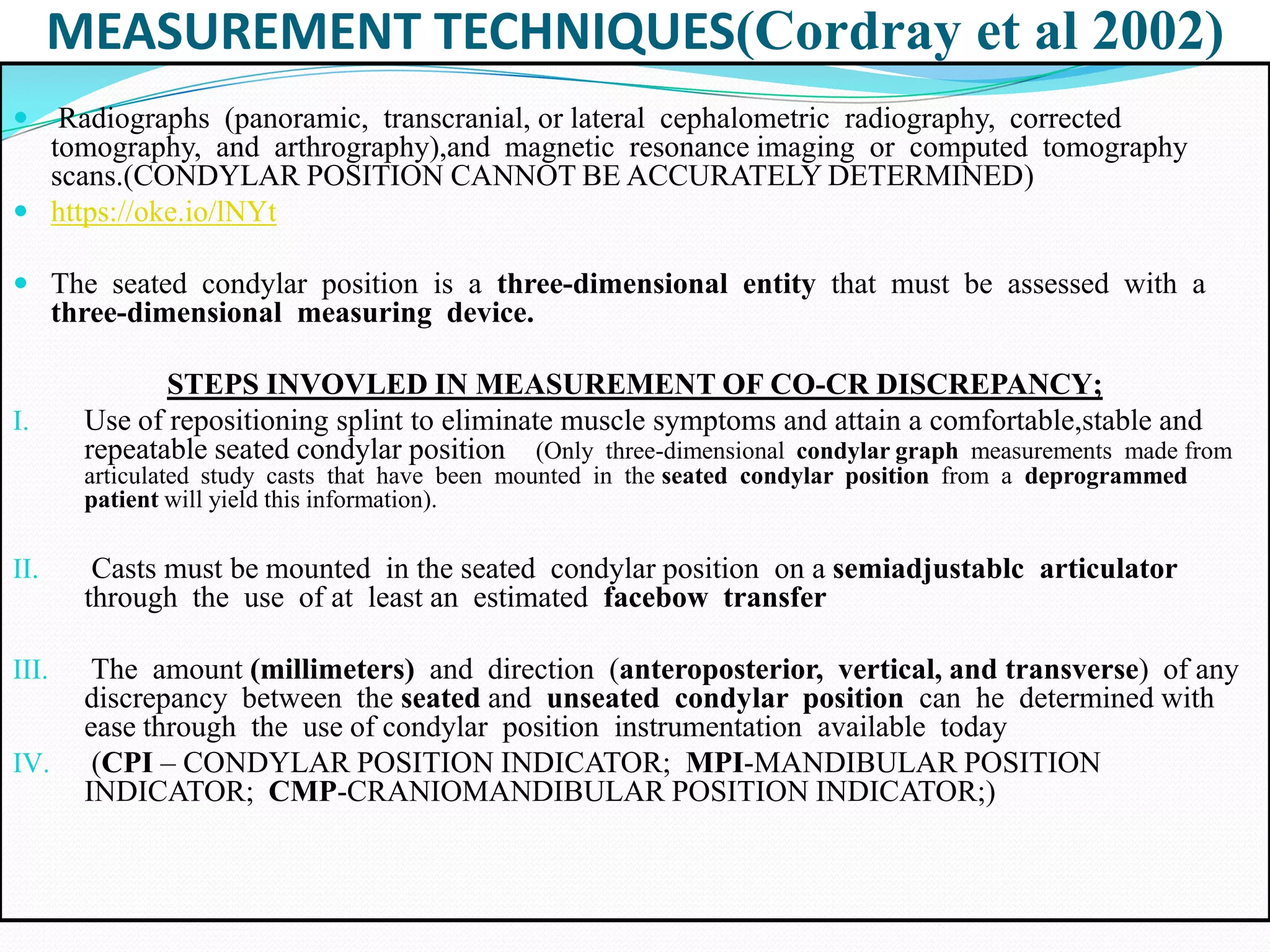 condylar position indicator | PDF