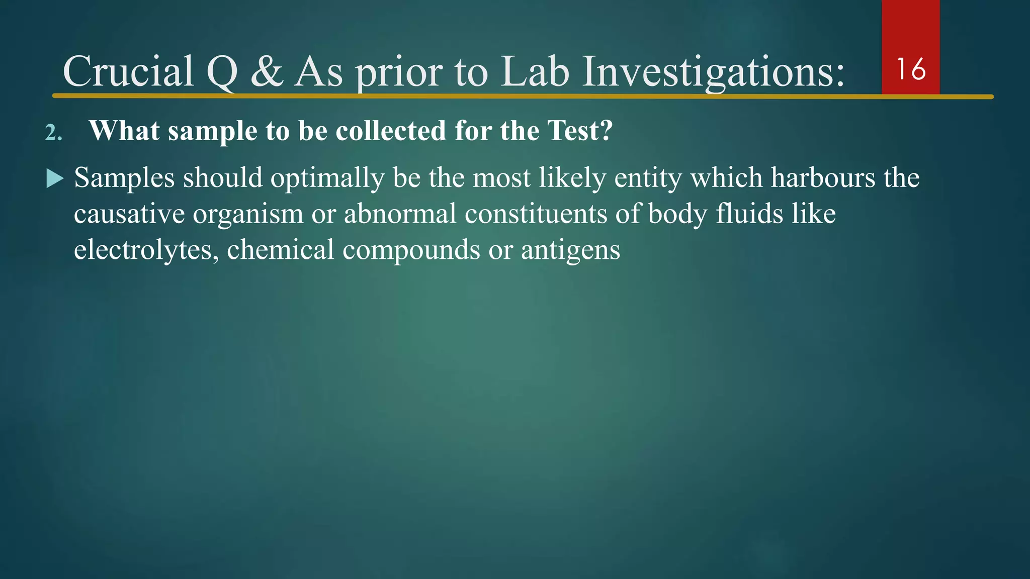 Laboratory Investigations | PPTX