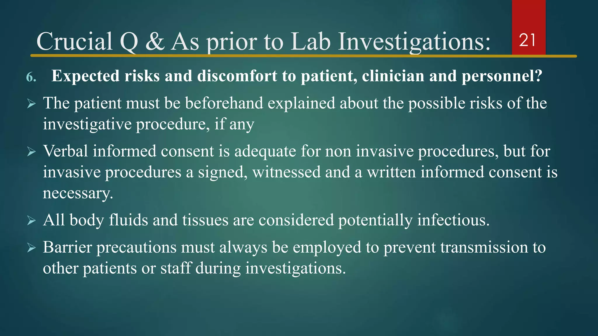 Laboratory Investigations | PPTX