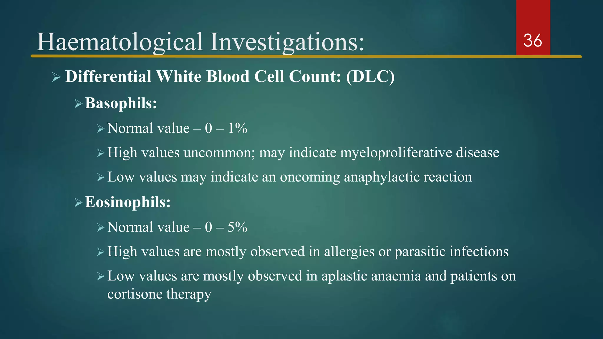 Laboratory Investigations | PPTX | Blood Disorders | Diseases and ...