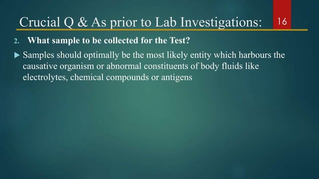 Laboratory Investigations | PPTX | Blood Disorders | Diseases and ...