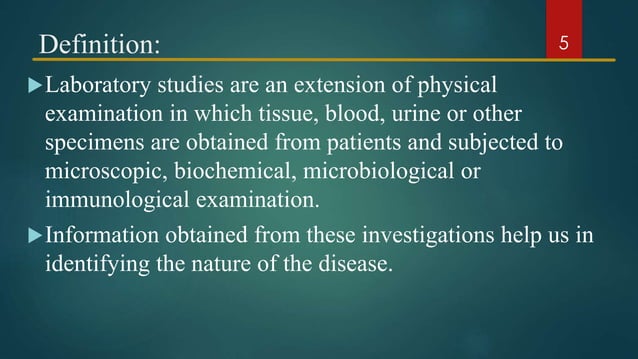 Laboratory Investigations | PPTX | Blood Disorders | Diseases and ...