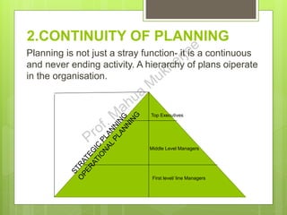 Semester 1 PRINCIPLES OF MANAGEMENT Chapter 2 PLANNING | PPTX