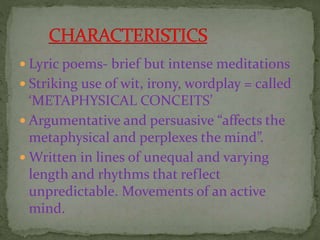METAPHYSICAL POETRY | PPTX | Poetry | Books and Literature