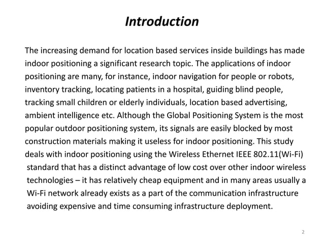 Wi Fi Based Indoor Positioning Ppt