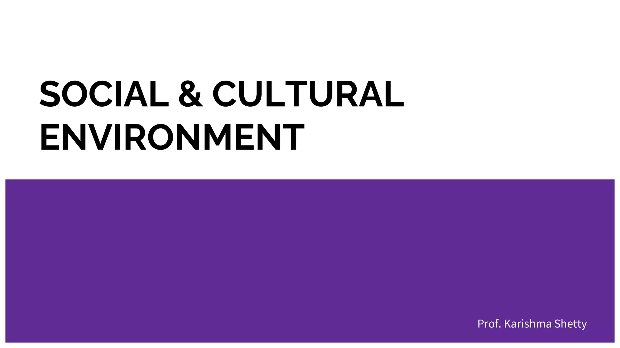 SOCIAL & CULTURAL ENVIRONMENT | PPTX