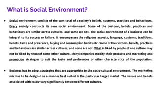 SOCIAL & CULTURAL ENVIRONMENT | PPTX