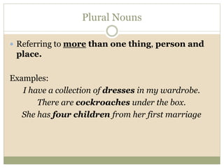 Sem 2 english grammar 2 - gender, plural...nouns | PPT