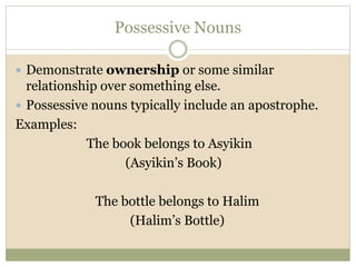 Sem 2 english grammar 2 - gender, plural...nouns | PPTX