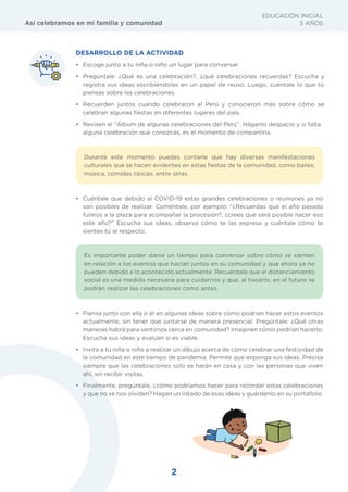 ¿Cómo celebramos en nuestra familia y comunidad? | PDF
