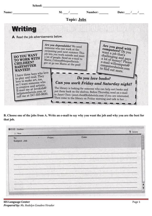 job ad writing activity | DOC