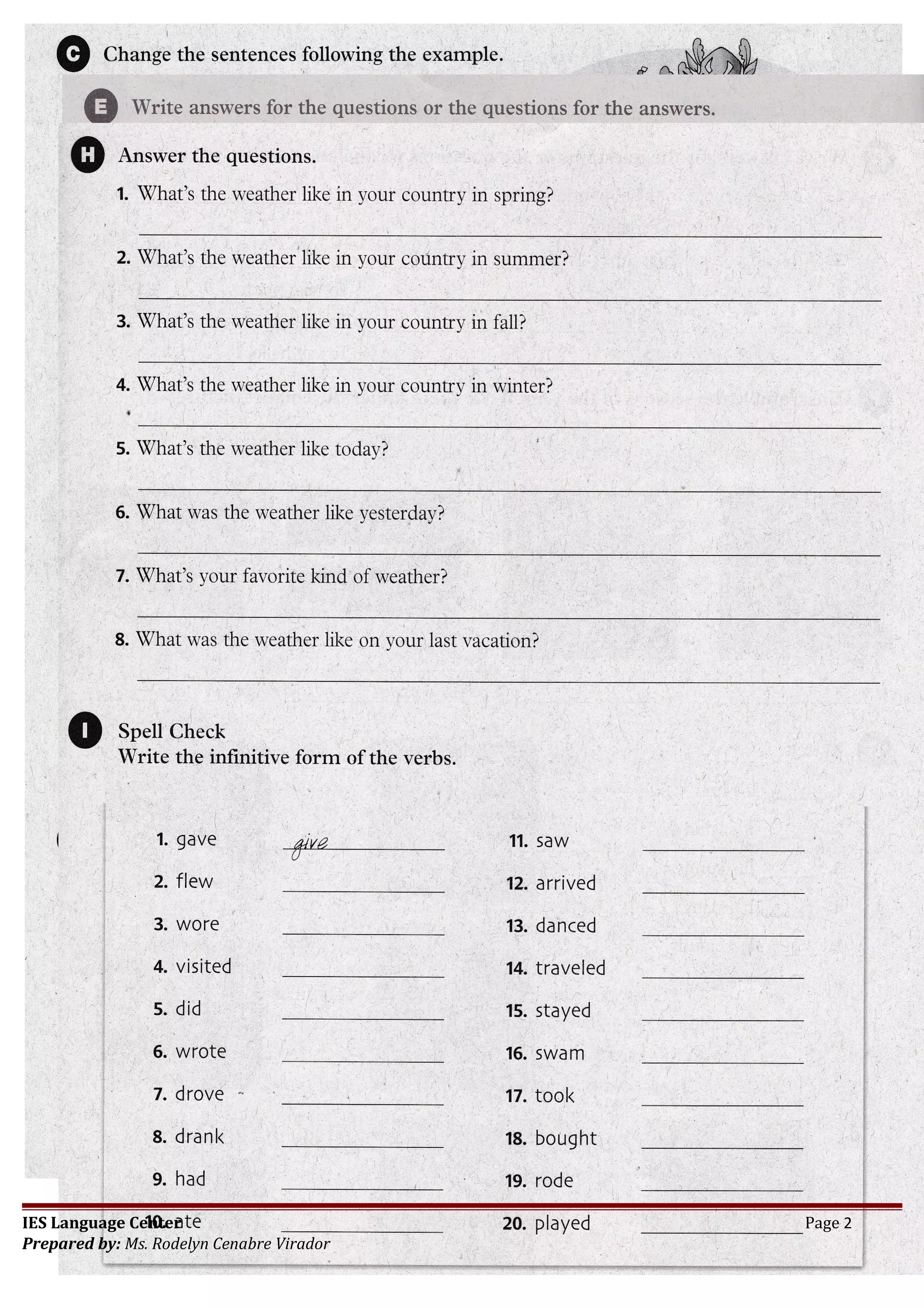 Places in the world worksheet | DOC
