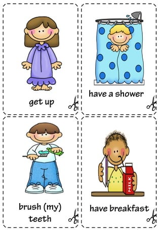 Daily Routine flashcards | PDF