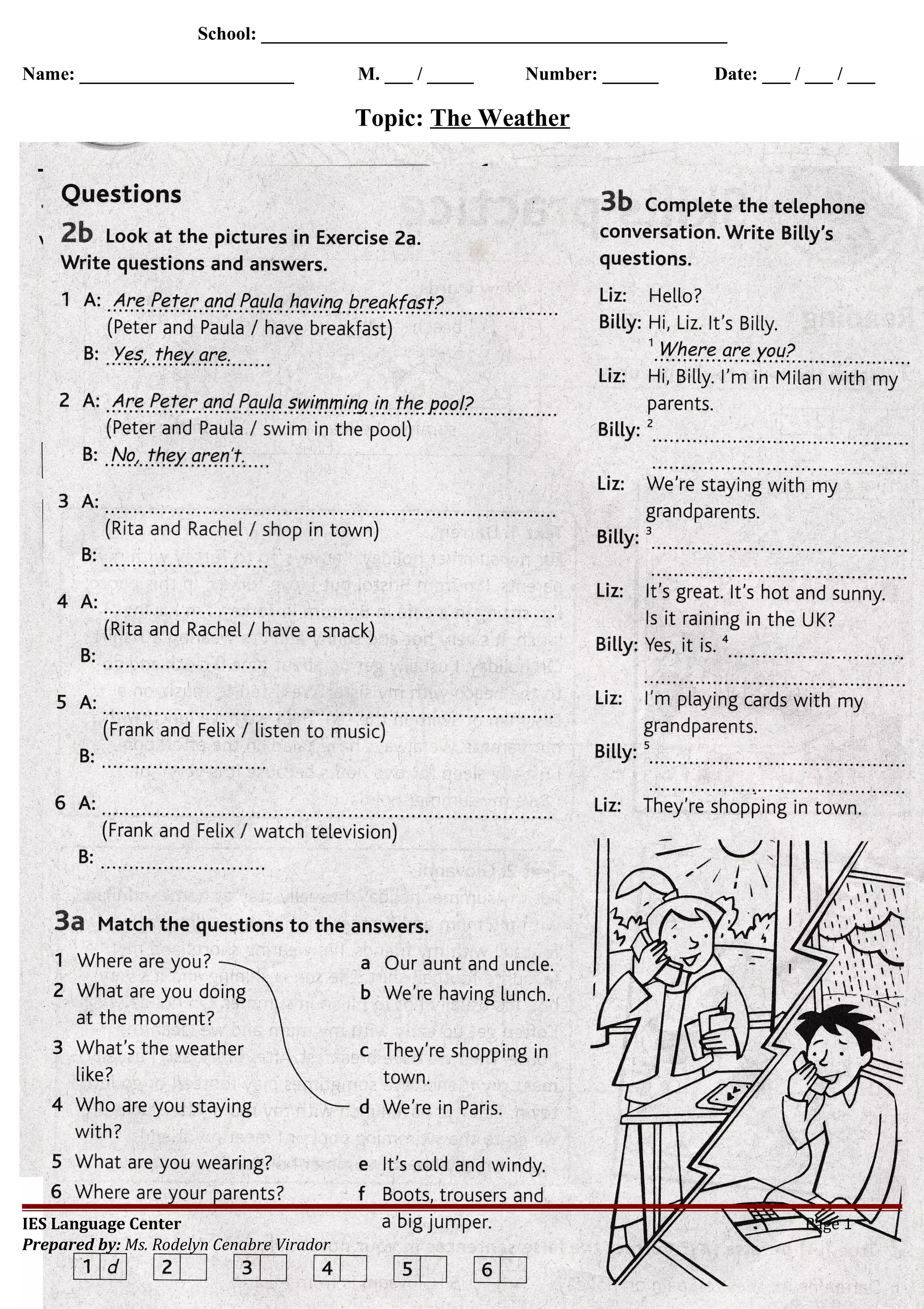 weather worksheet | PDF