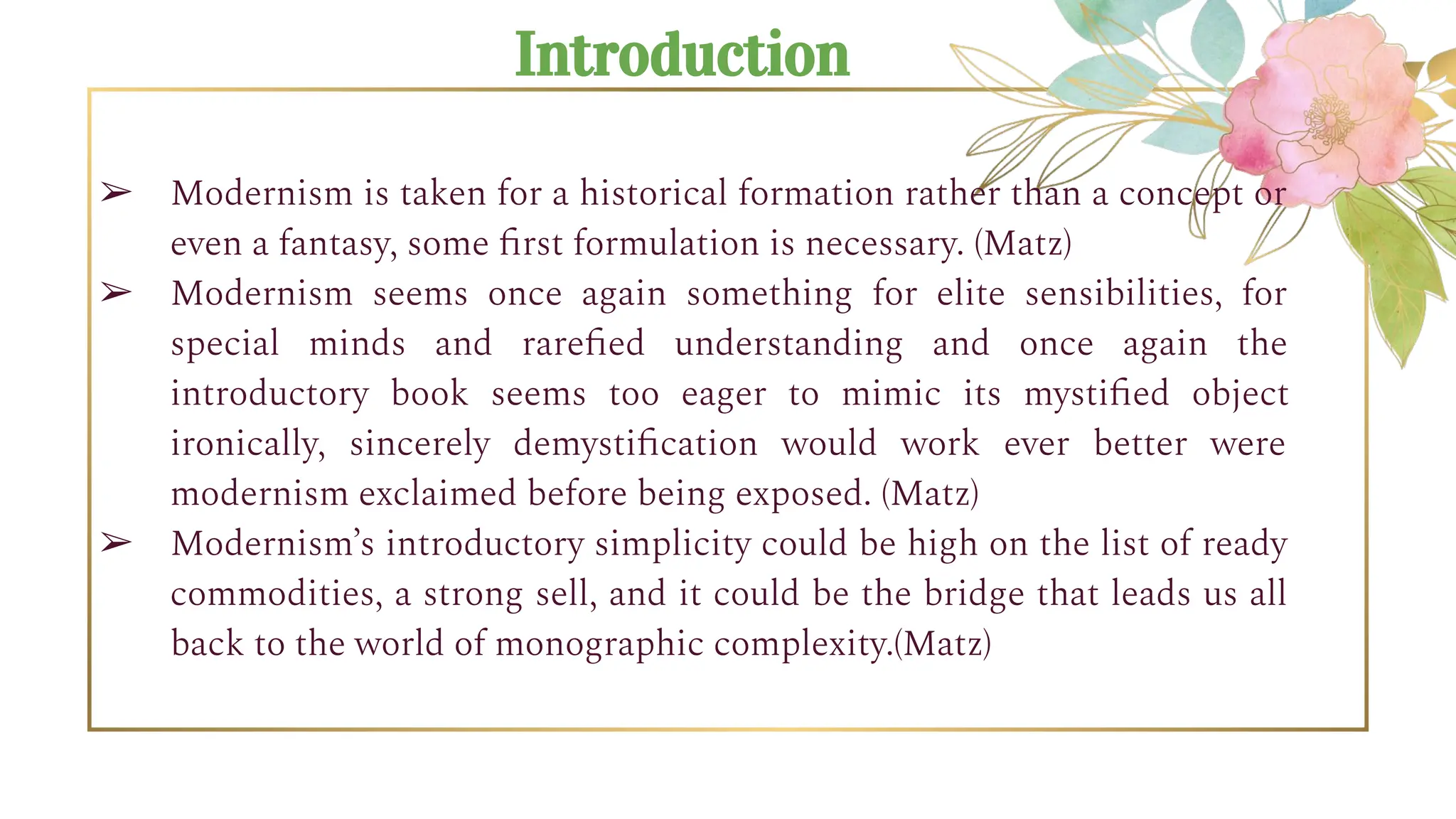 Modernism and Its Characteristics | PDF