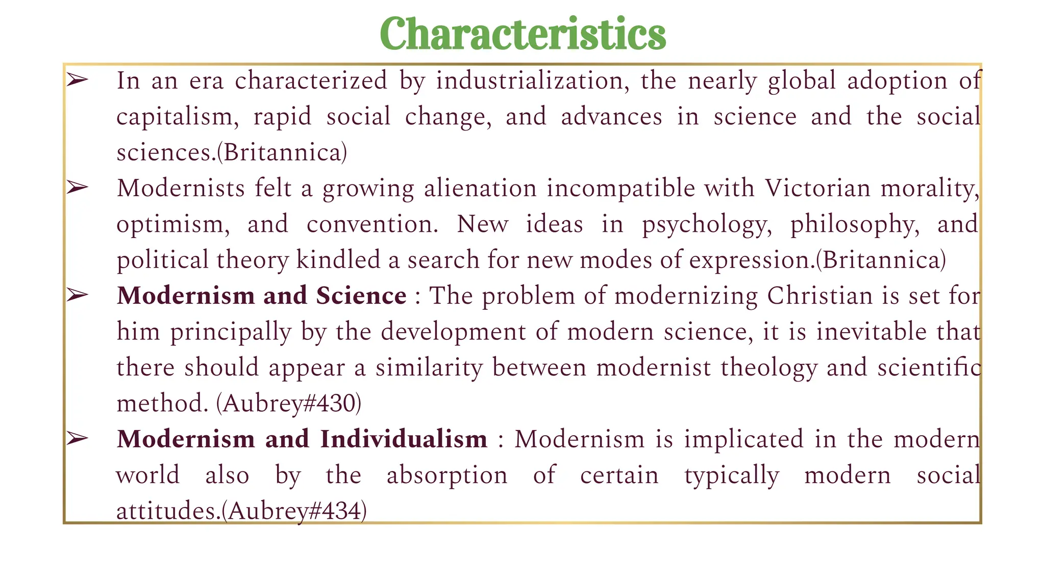 Modernism and Its Characteristics | PDF
