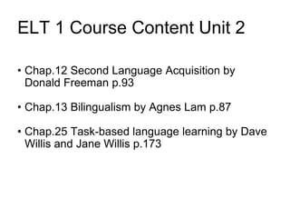MA Sem 3, Elt 1: Course Content Division | PPT