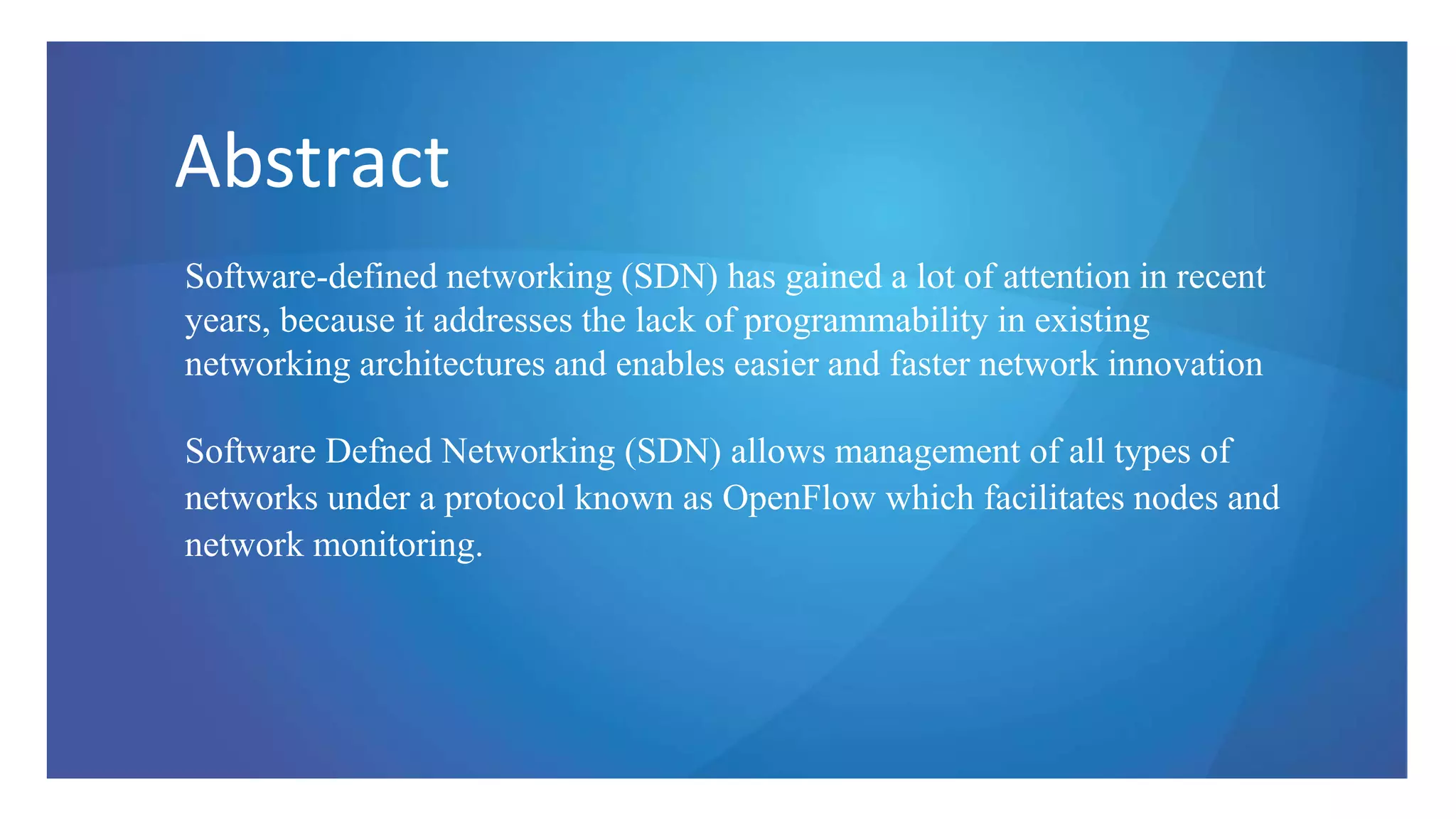 Software Defined Networks | PPTX
