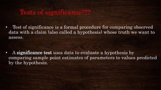 tests of significance | PPTX