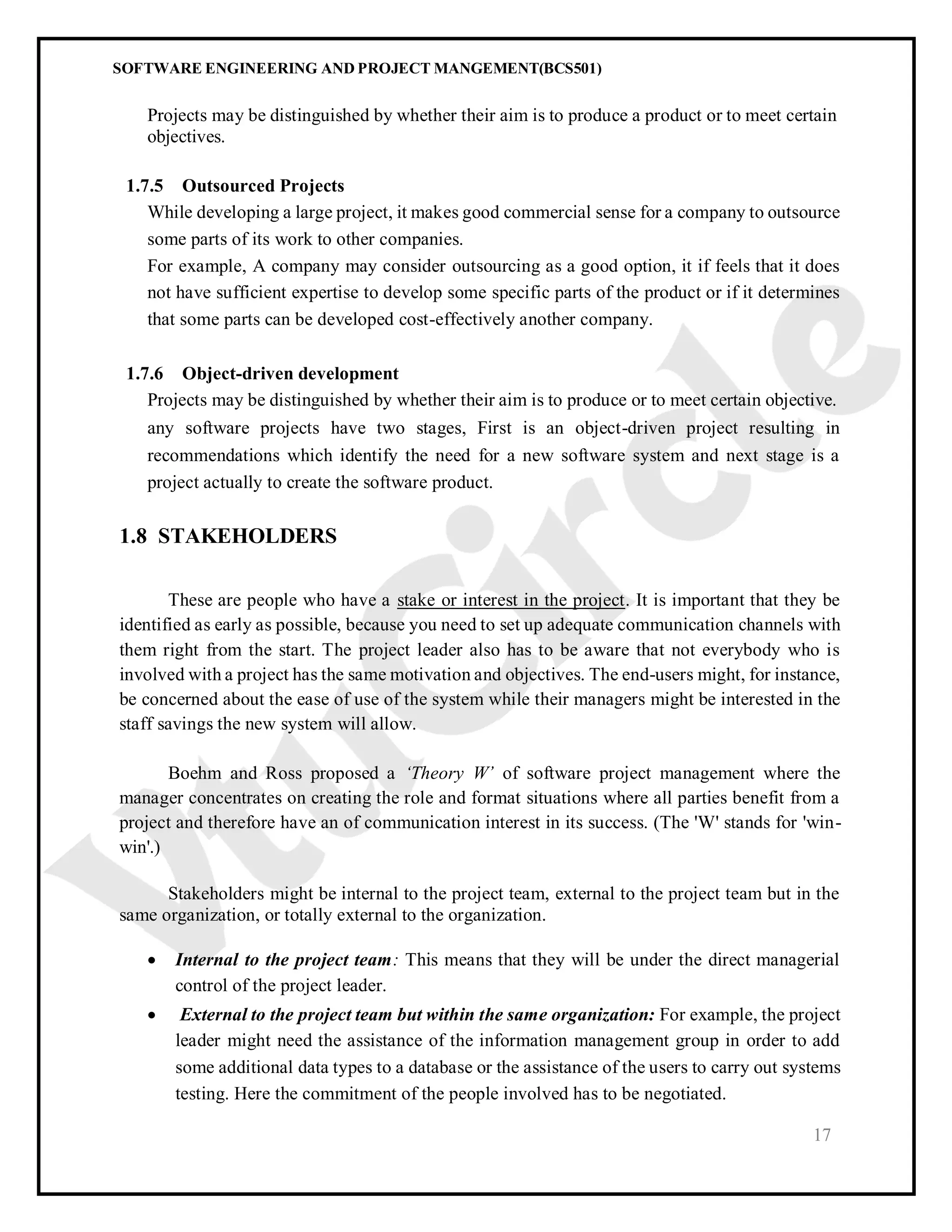 software engineering and project management module 4 notes | PDF