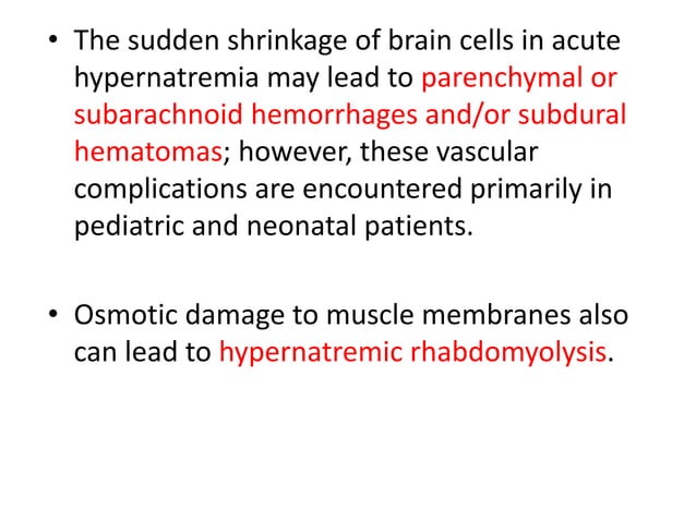 hypernatremia | PPTX | Brain and Nervous System Disorders | Diseases ...