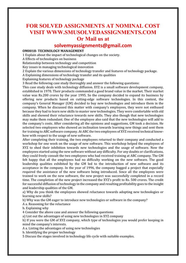 SEM 4 OM SUMMER 2014 ASSIGNMENTS | PDF