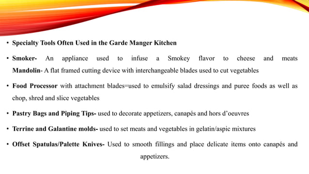 GARDE MANGER & CHARCUTERIE | PPTX | Cooking | Food & Drink