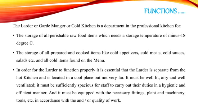 GARDE MANGER & CHARCUTERIE | PPTX | Cooking | Food & Drink