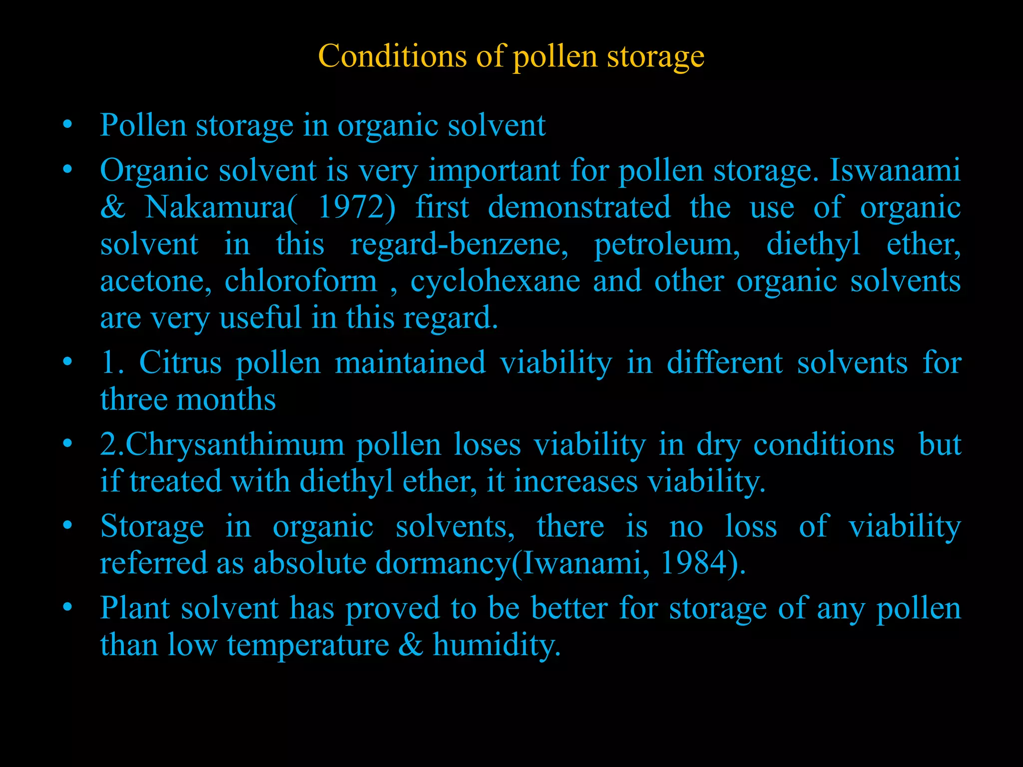 Pollen viability, storage & germination -A basic idea | PDF