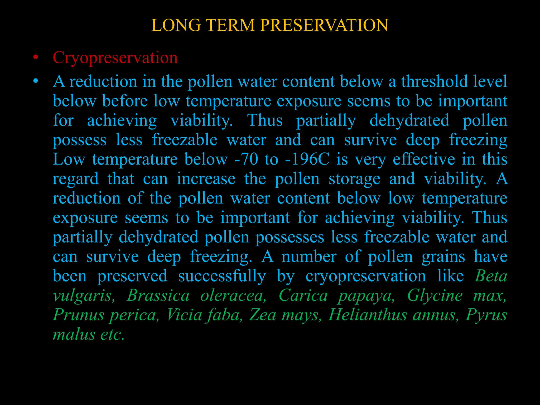 Pollen viability, storage & germination -A basic idea | PDF