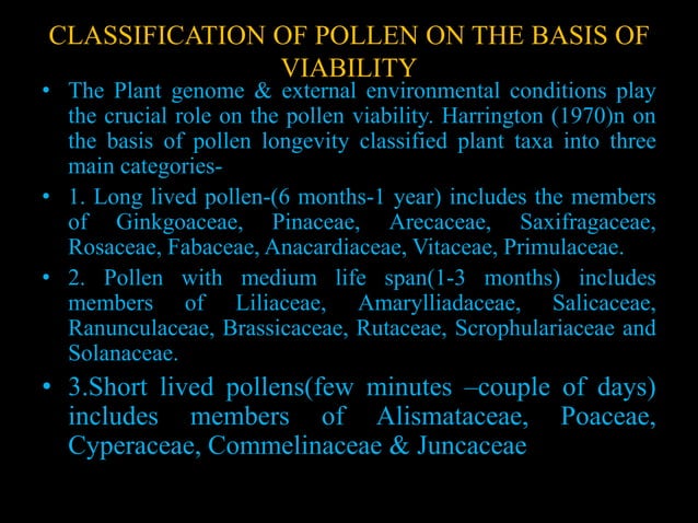 Pollen viability, storage & germination -A basic idea | PDF
