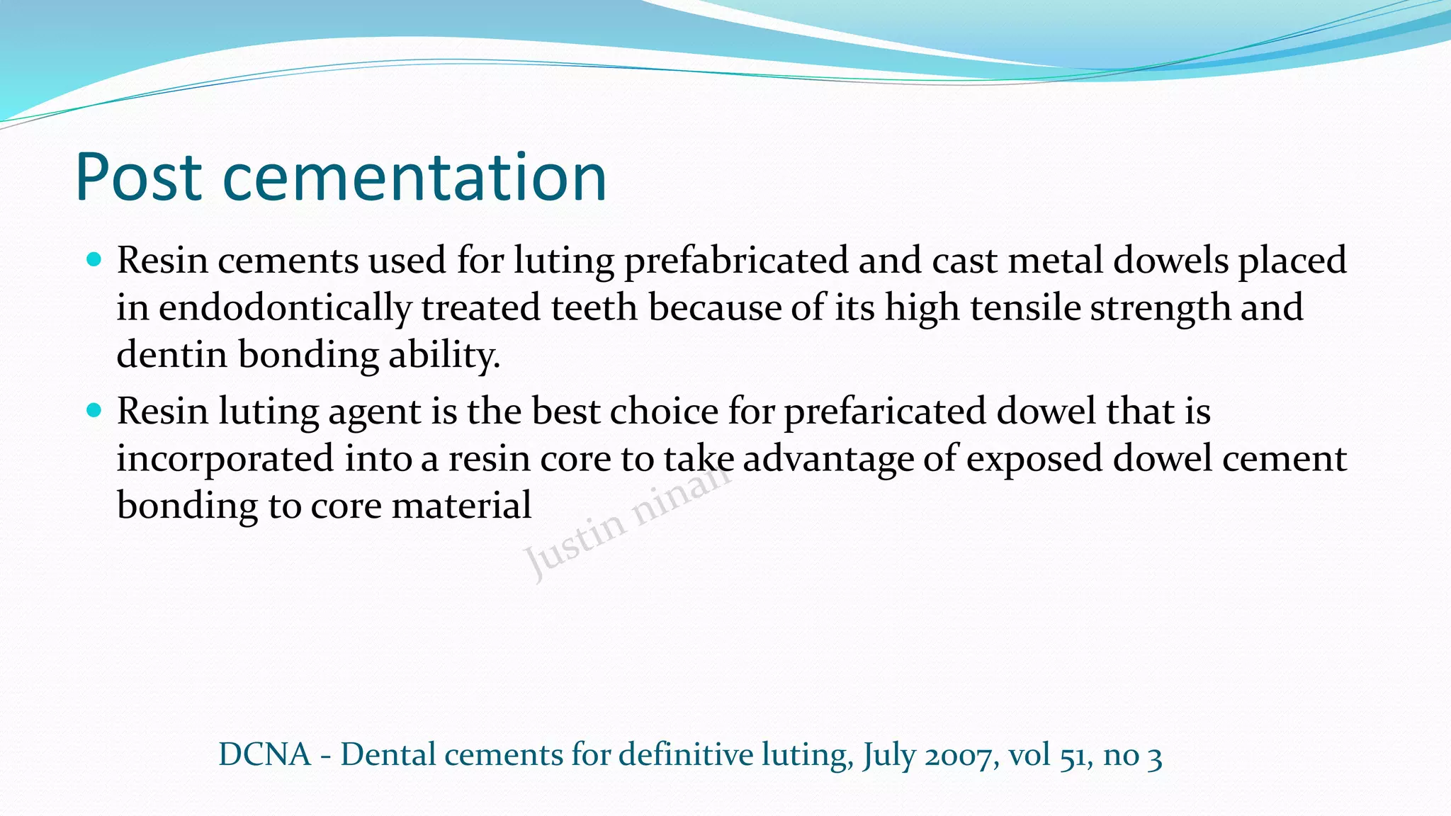 Adhesive resins,Dr Justin Ninan | PPTX