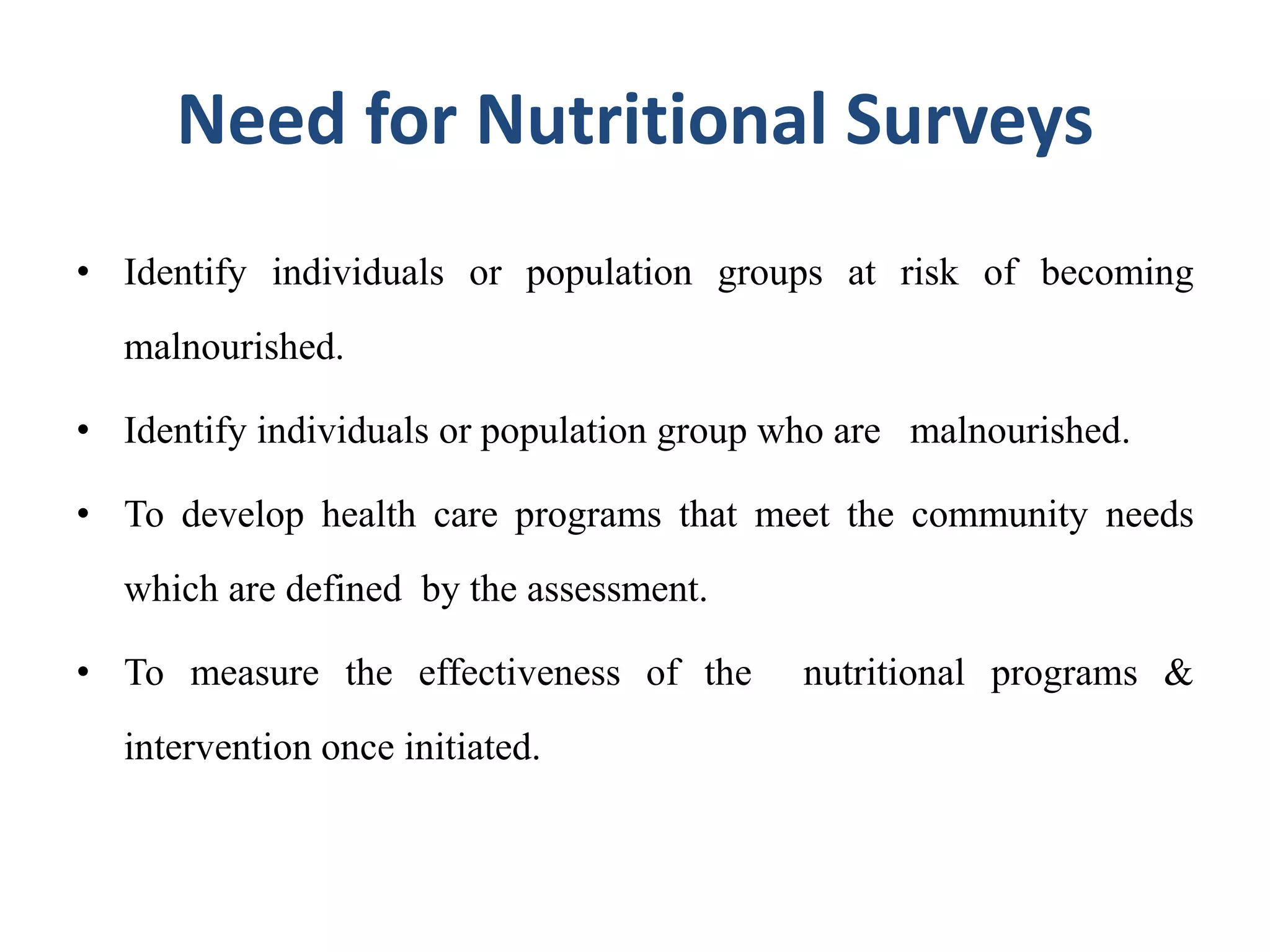 NUTRITIONAL SURVEYS and its evaluation | PPTX