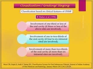 Oral Submucous Fibrosis - OSMF : Dr Sanjana Ravindra | PPT