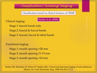 Oral Submucous Fibrosis Staging