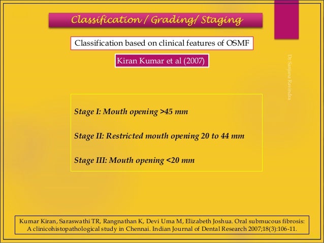 Oral Submucous Fibrosis - OSMF : Dr Sanjana Ravindra