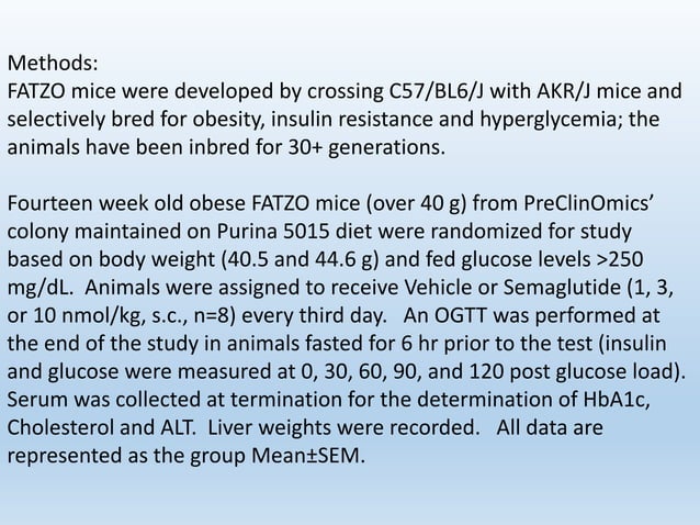 FATZO Mouse - Semaglutide Poster - 2015 GTC-Diabetes Summit | PDF