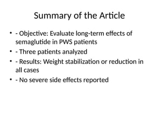 Semaglutide_PWS_Presentation medicina presentación | PPTX