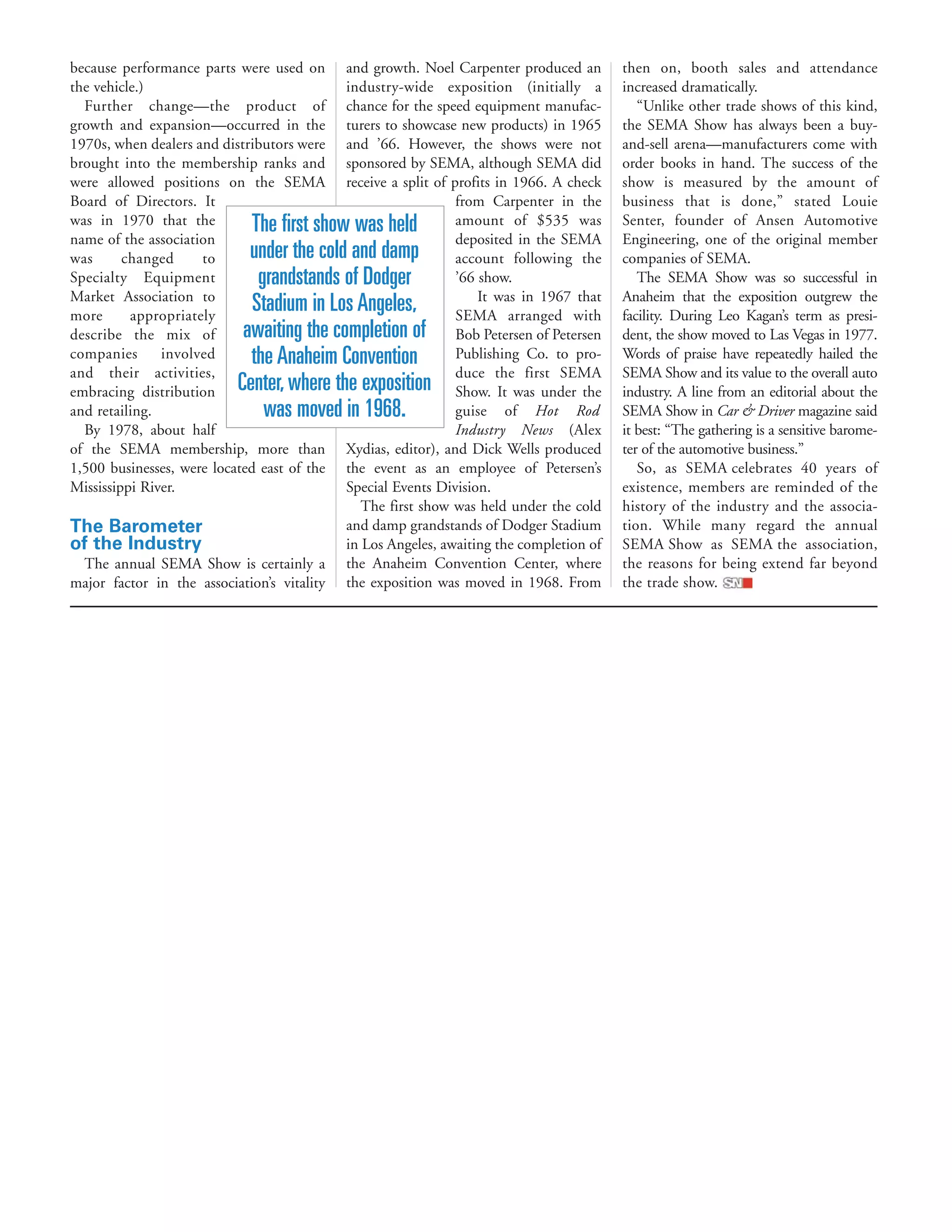 Sema History | PDF | Automotive Industry | Industries