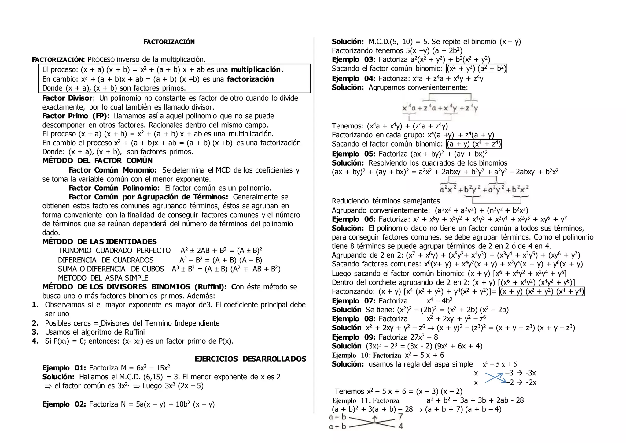 Productos Notables Factorizacion Docx