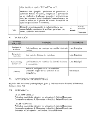 Semana 1 3 er año - aritmetica | DOCX